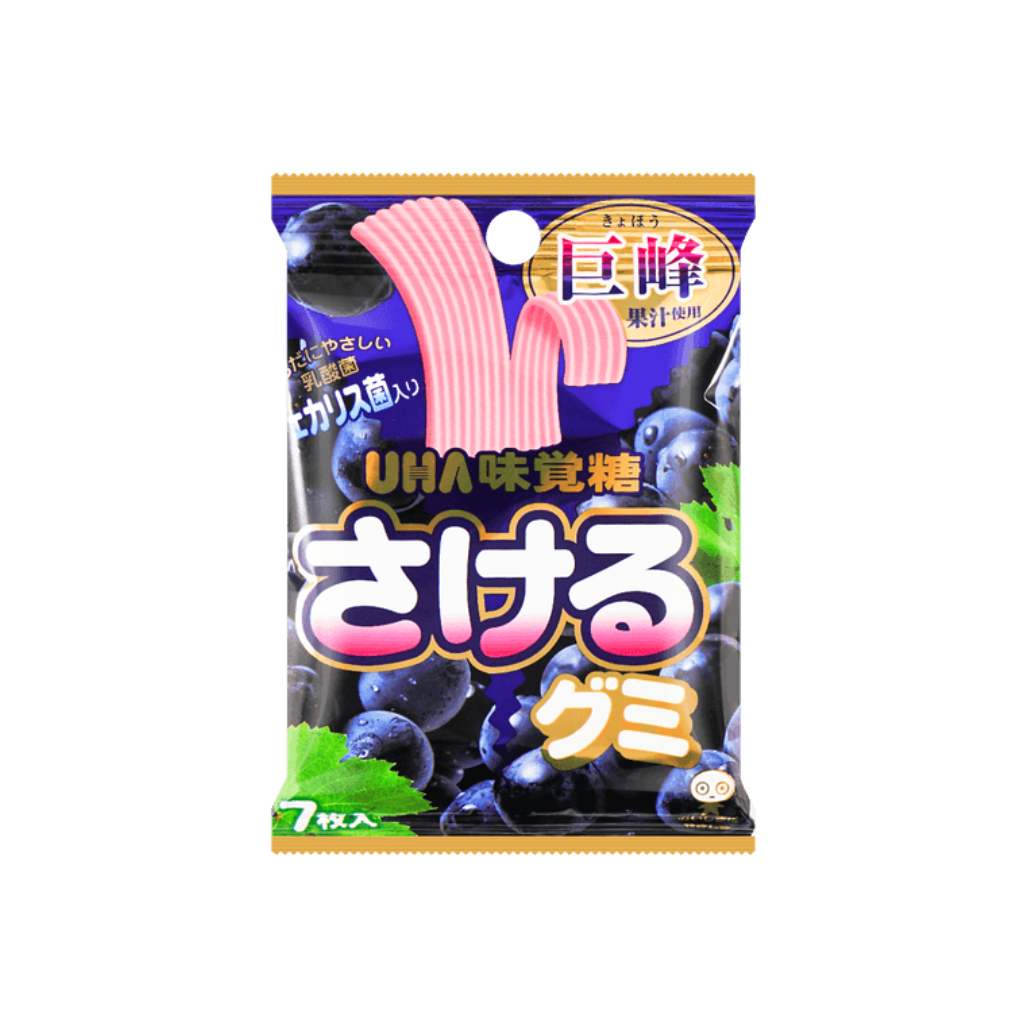 UHA Sakeru Jelly Strings Grape Flavor Gummy Candy, 33g — Exotic Snacks ...