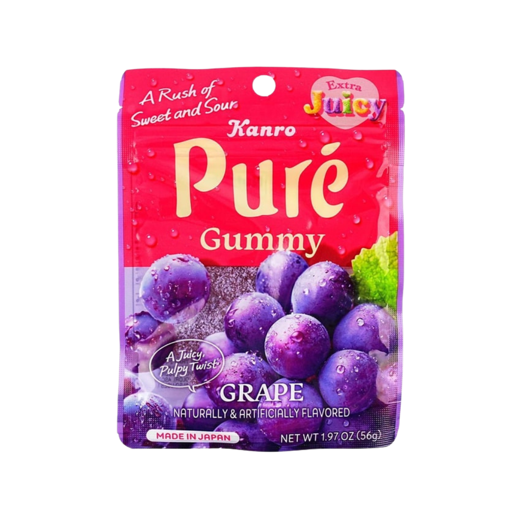 Kanro Pure Premium Grape Sparkling Gummy Candy, 54g — Exotic Snacks Company