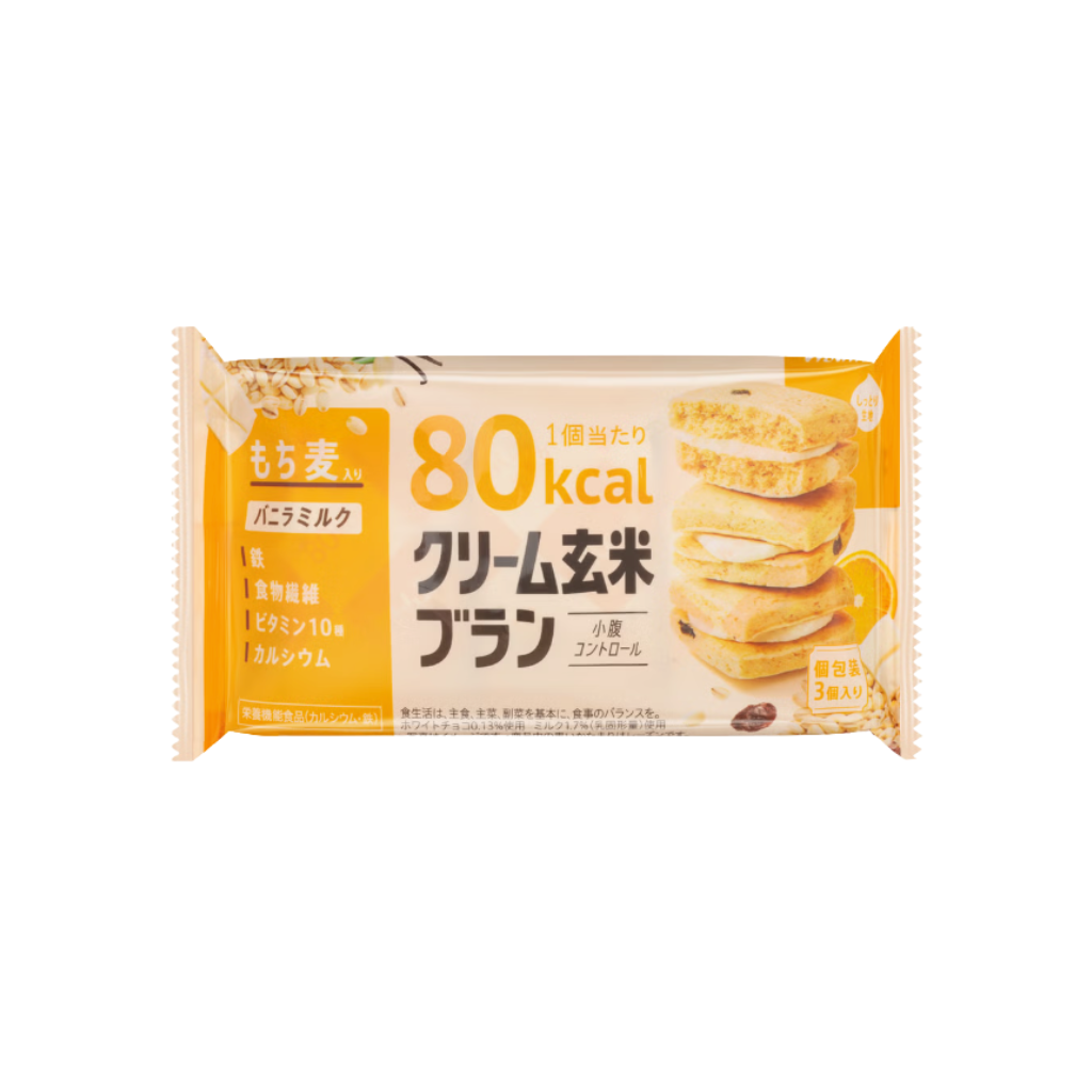 Asahi Cream Genmai Bran Vanilla & Milk Low-Calorie Biscuits, 54g — Exotic Snacks Company