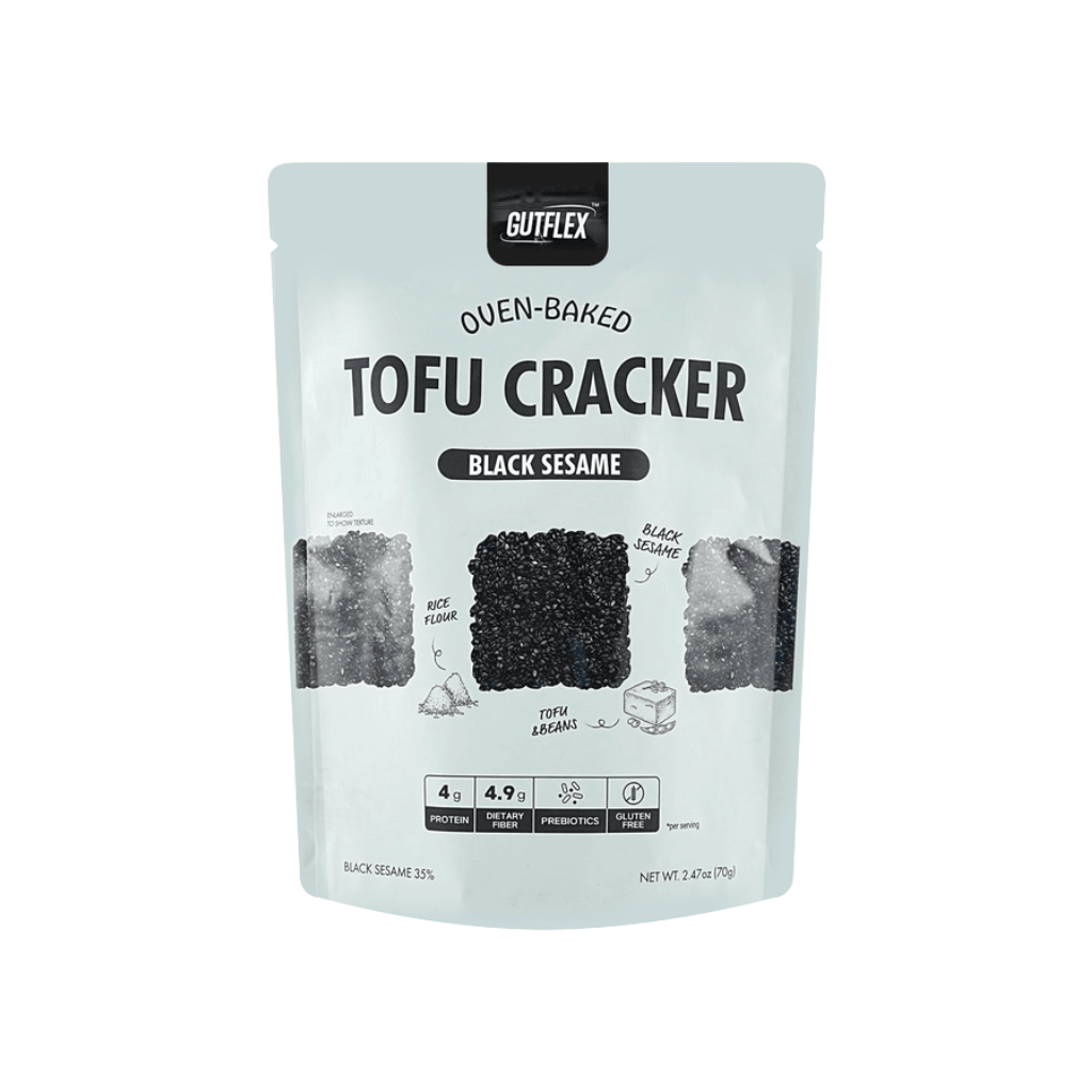 Gutflex Oven Baked Tofu Crackers Black Sesame Flavor, 70g — Exotic Snacks Company