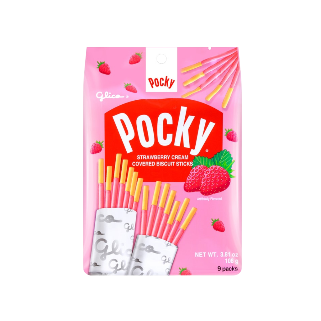 Pocky Strawberry Biscuit Sticks Family Pack, 9 Packs — Exotic Snacks ...