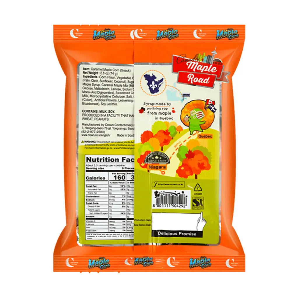 Crown Caramel Maple Corn, 74g — Exotic Snacks Company