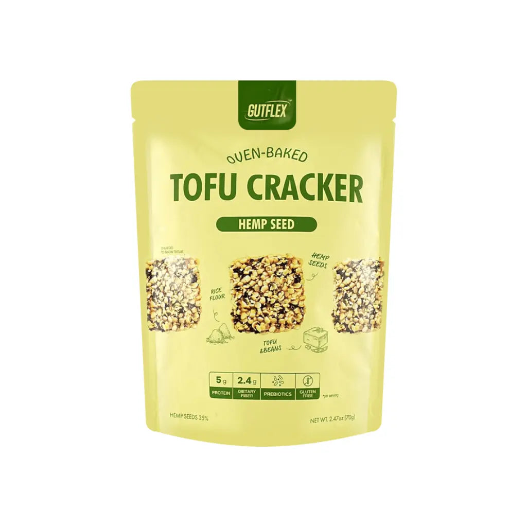 Gutflex Oven Baked Tofu Crackers Hemp Seed Flavor, 70g — Exotic Snacks Company