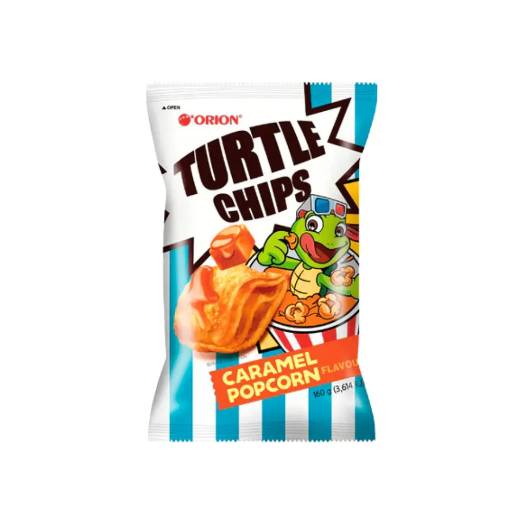 Orion Turtle Chips Caramel Popcorn Flavor, 160g — Exotic Snacks Company