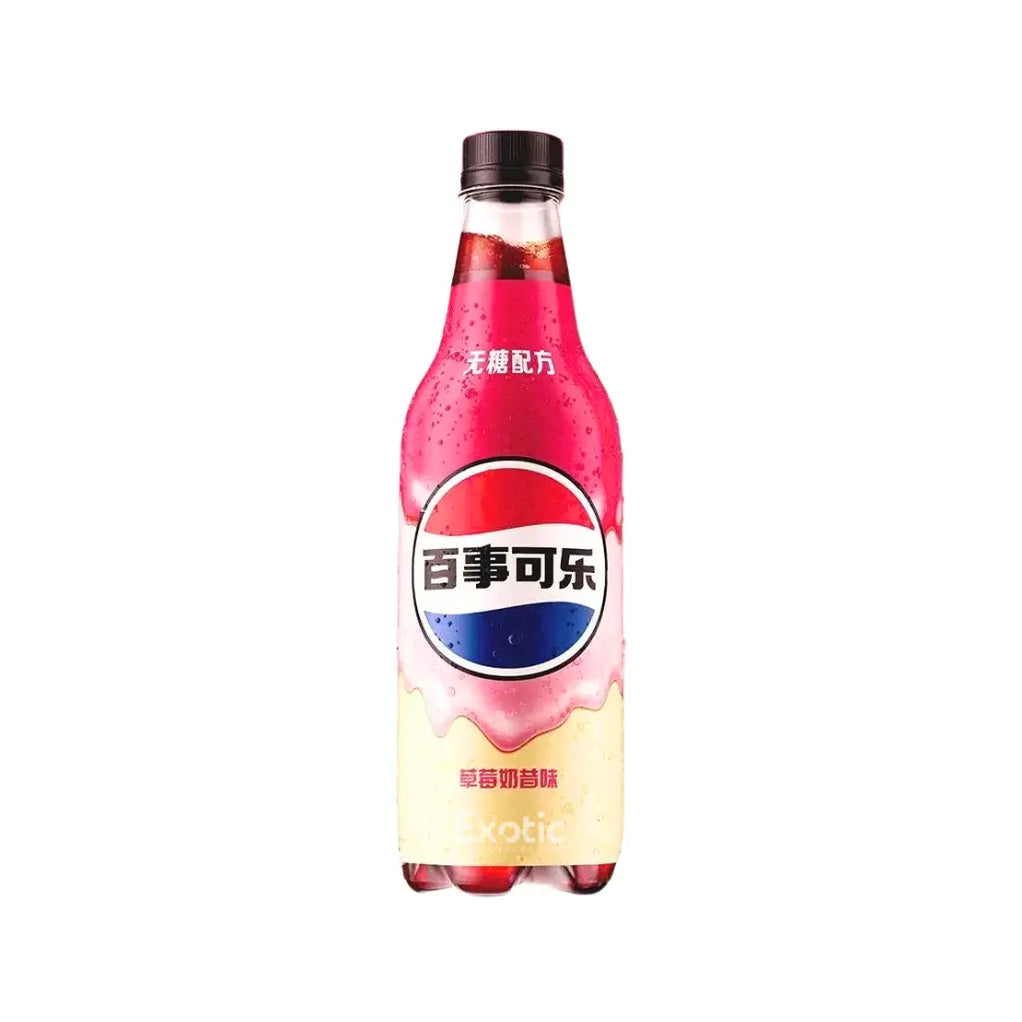 Pepsi Zero Sugar Strawberry Milkshake Flavor Soda, 500ml — Exotic ...