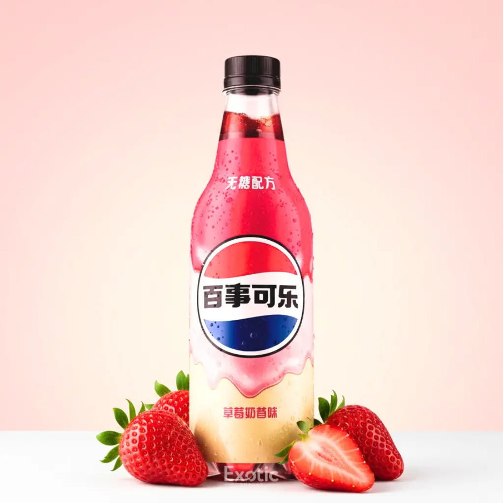 Pepsi Zero Sugar Strawberry Milkshake Flavor Soda, 500ml — Exotic ...