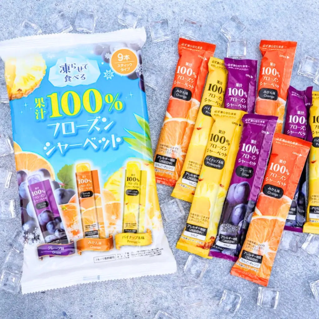 Ribbon 100% Fruit Juice Frozen Sherbet Sticks, 9pcs — Exotic Snacks Company