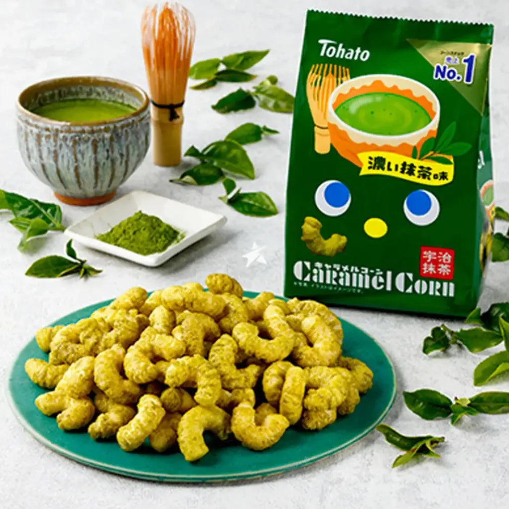 Tohato Caramel Corn Rich Matcha Flavor, 62g — Exotic Snacks Company
